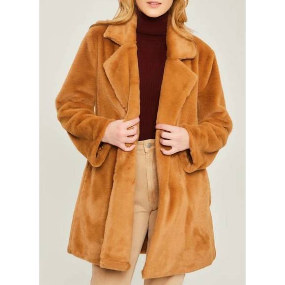 Love Tree | Jackets & Coats | New Love Tree Woven Collar Coat In Camel ...